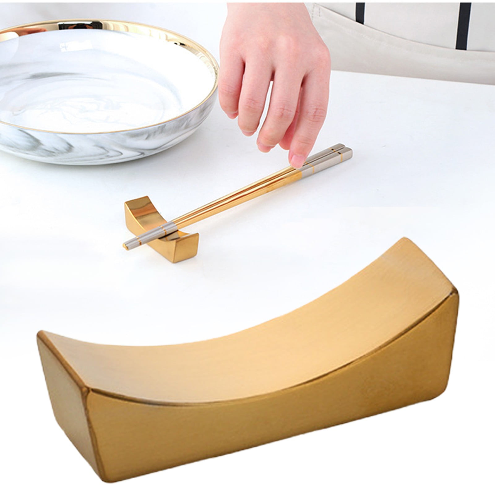 DMHW74S Stainless Chopstick Rest Holder Set Elegant & Utensil Stand For ...