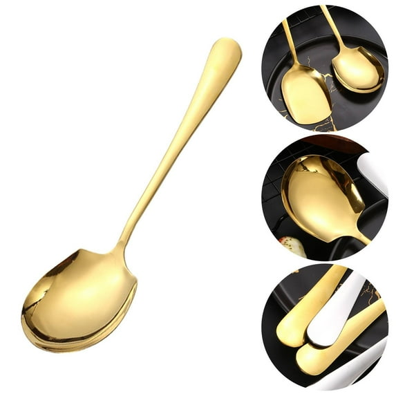 DMHW74S Stainless Steel Serving Spoons Gold Long Handle Utensils For Restaurant Catering Kitchen ...