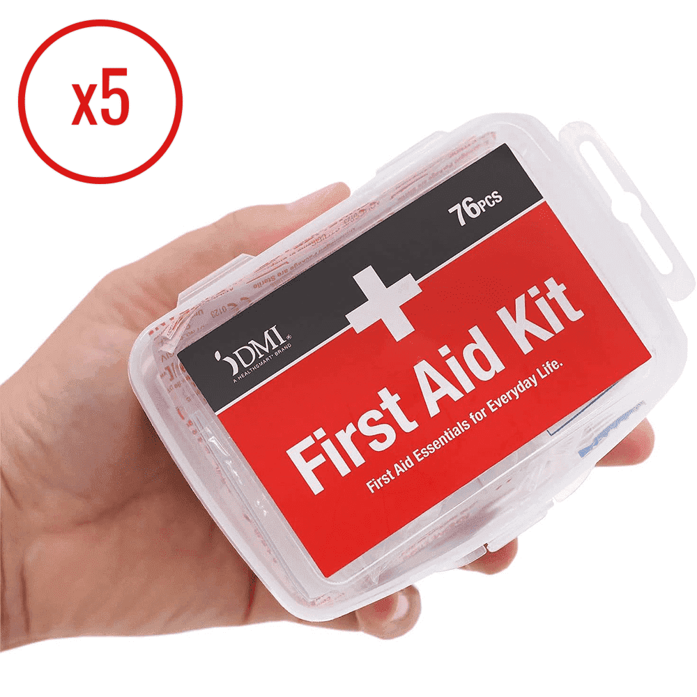 DMI 76-Piece First-Aid Kit, 5 Kits (380 total pieces) - Walmart.com