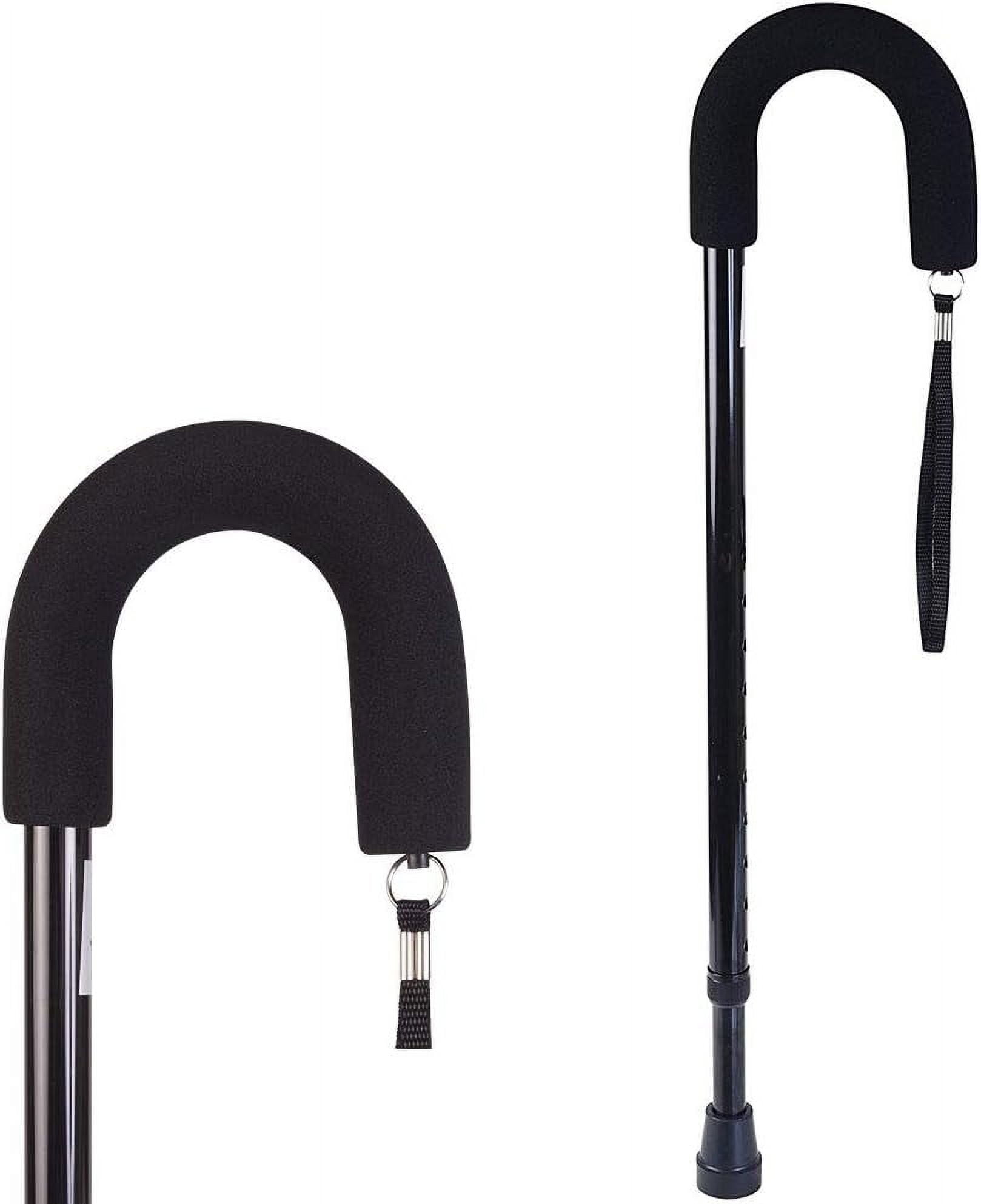 DMI Deluxe Adjustable Cane with Comfort Grip Handle and Strap, Black ...