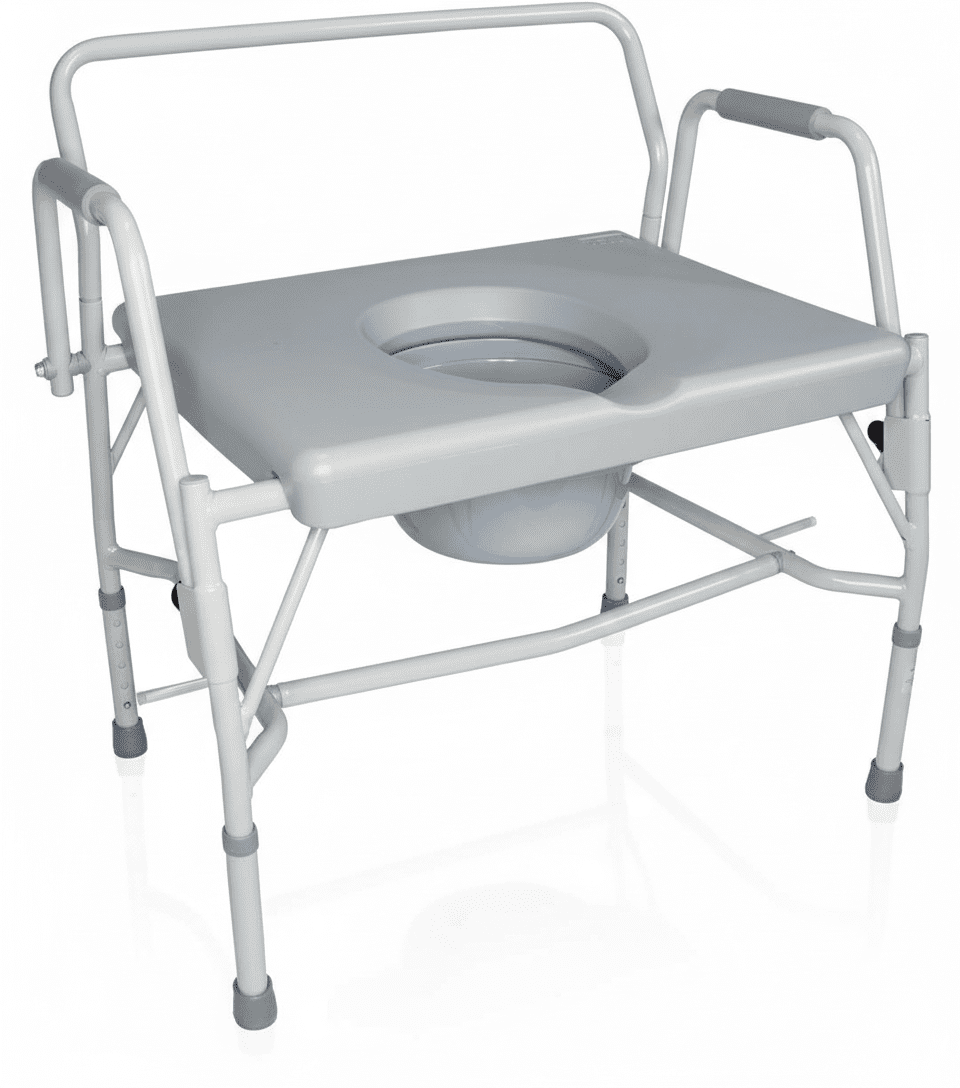 DMI Drop-Arm Bedside Commode, Extra-Wide Seat, 500 lb Capacity ...
