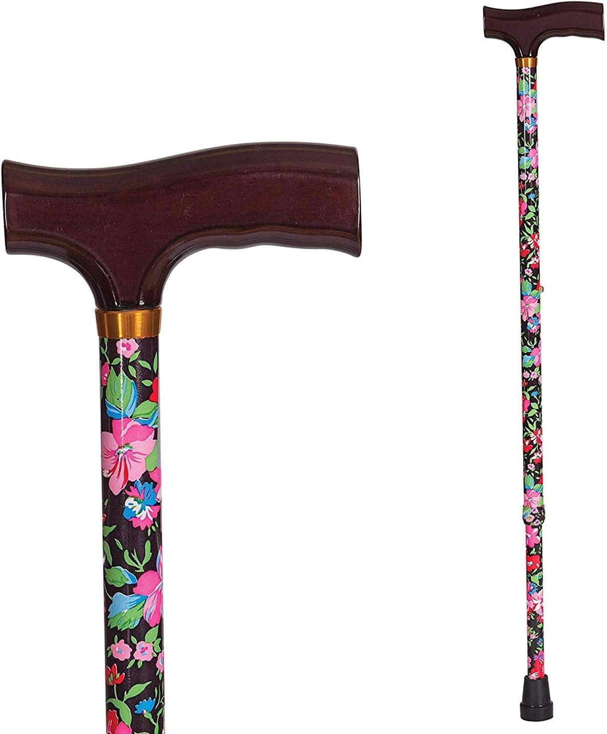 DMI Lightweight Adjustable Aluminum Walking Cane with Derby-Top Handle ...