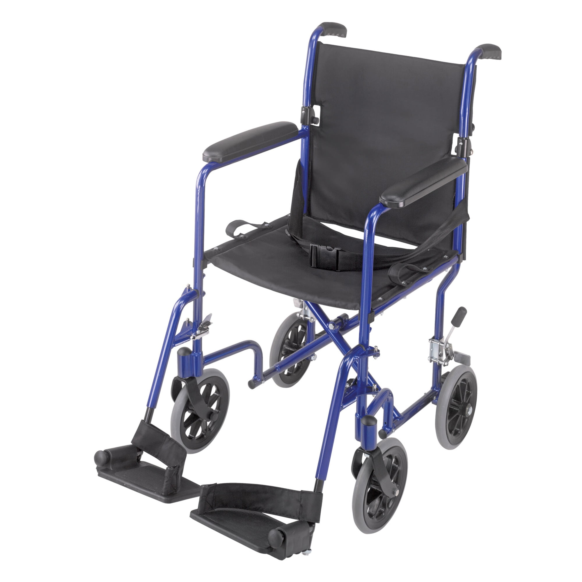 DMI Ultra Lightweight Folding Transport Chair Travel Wheelchair, Royal ...