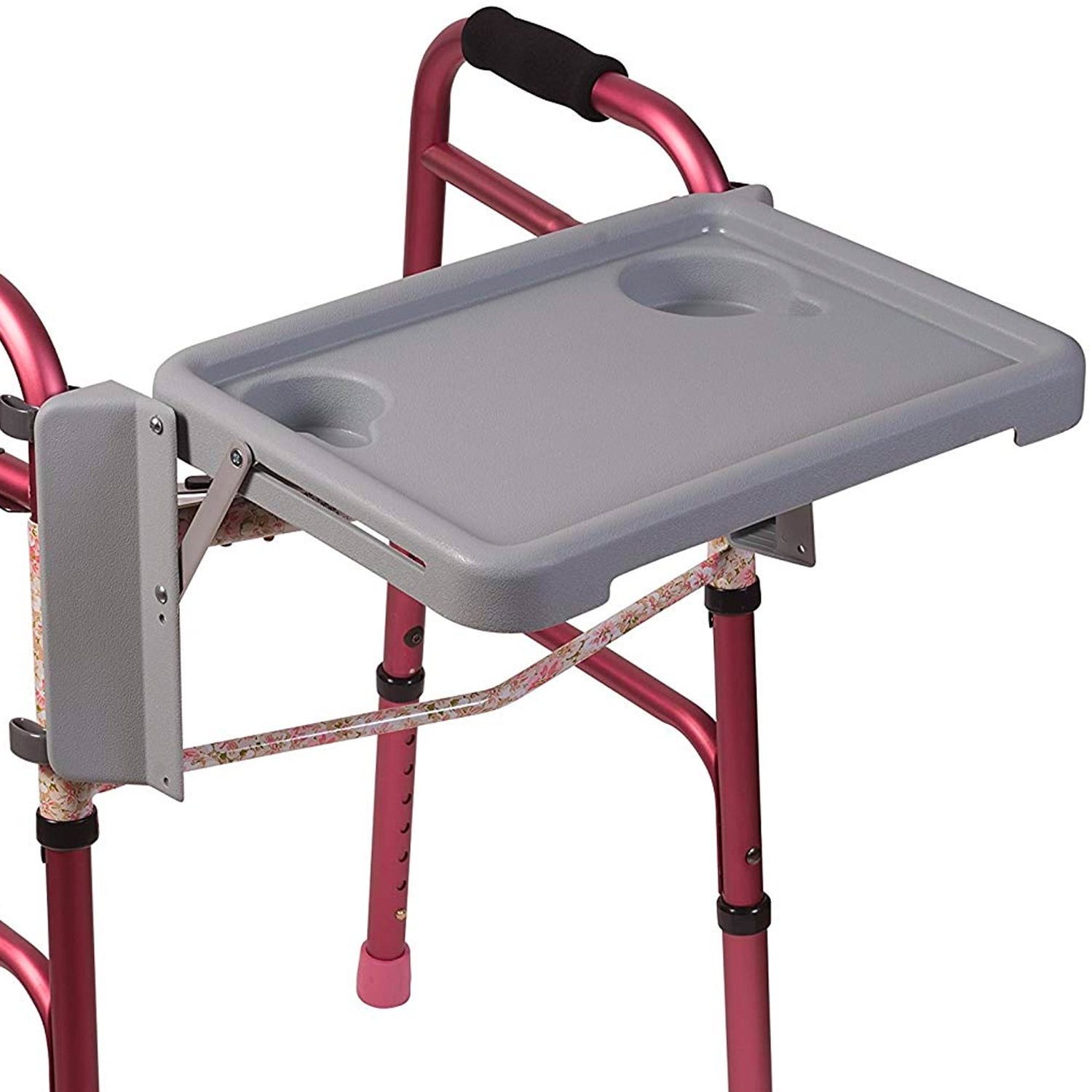 DMI Universal Medical Walker Tray, Folding, Cup Holders, Tool Free ...
