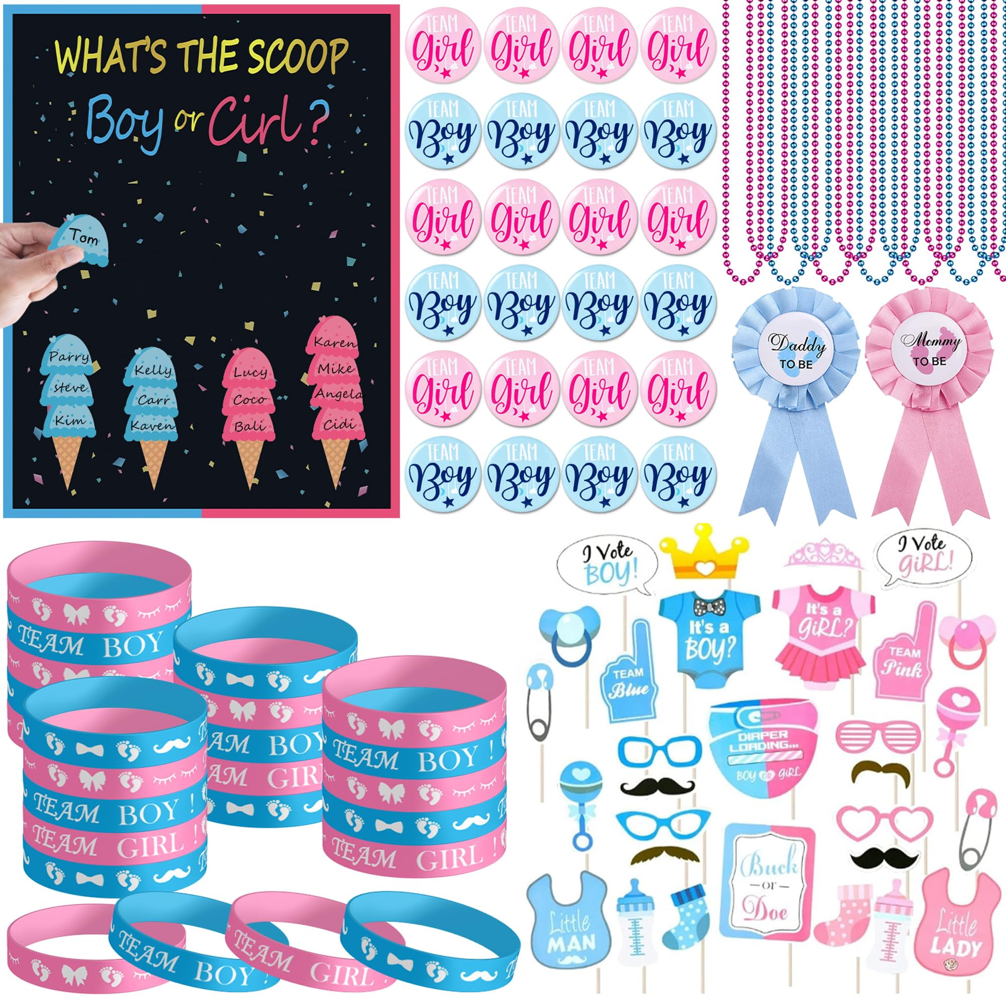 DMIGHT Gender Reveal Party DHF10 Decorations, 137Pcs Gender Reveal ...