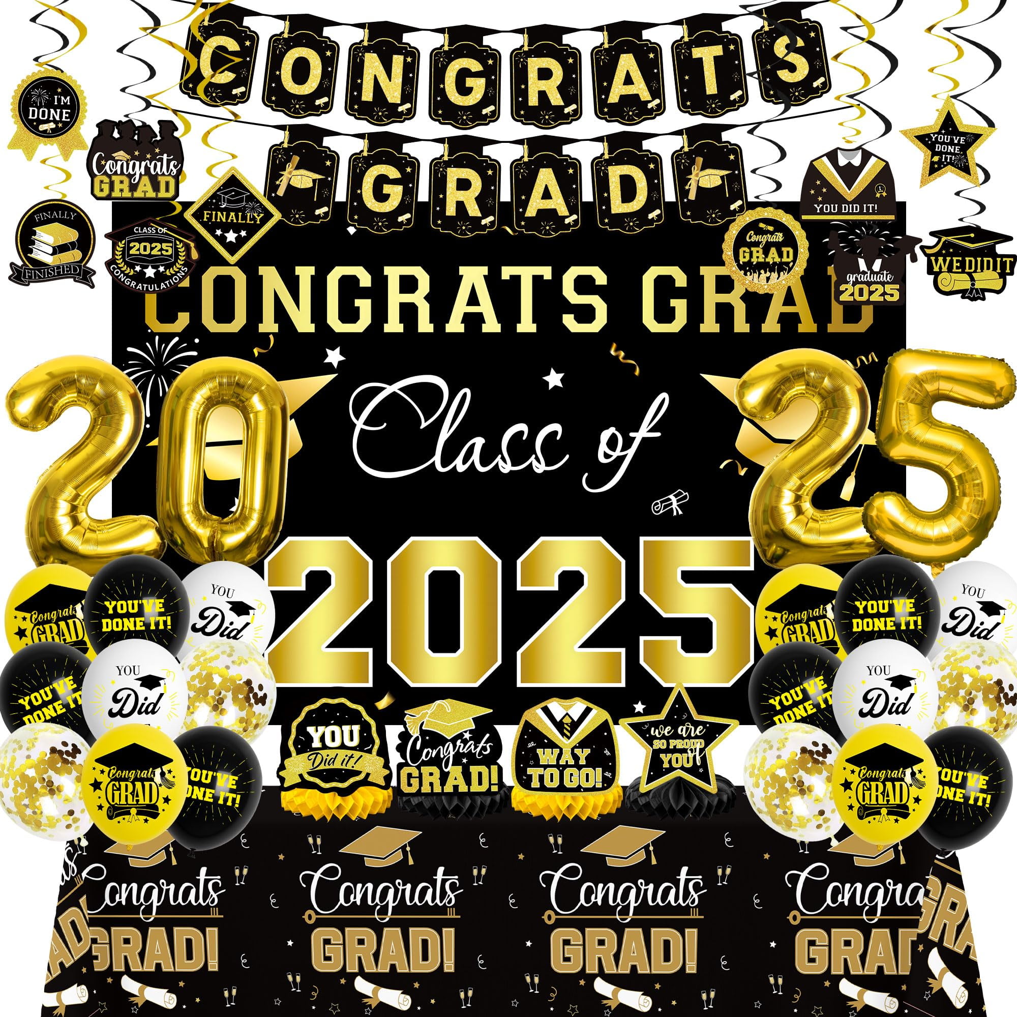 DMIGHT Graduation Decorations 2025, Class of 2025 Backdrop, 2025 Foil ...