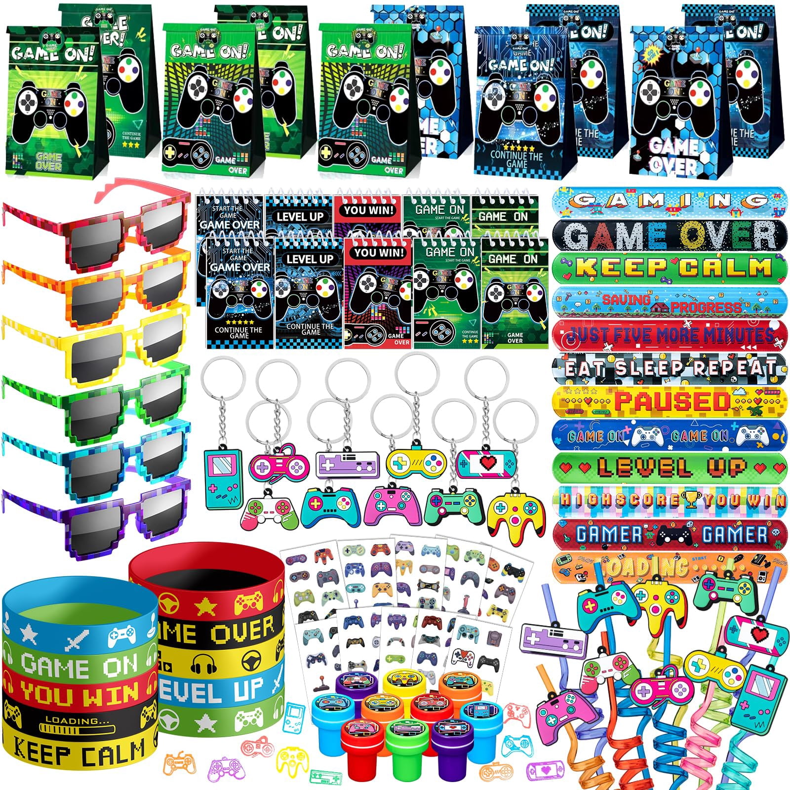 DMIGHT Video Game Party Favors Birthday Supplies for Kids Bags Game On ...
