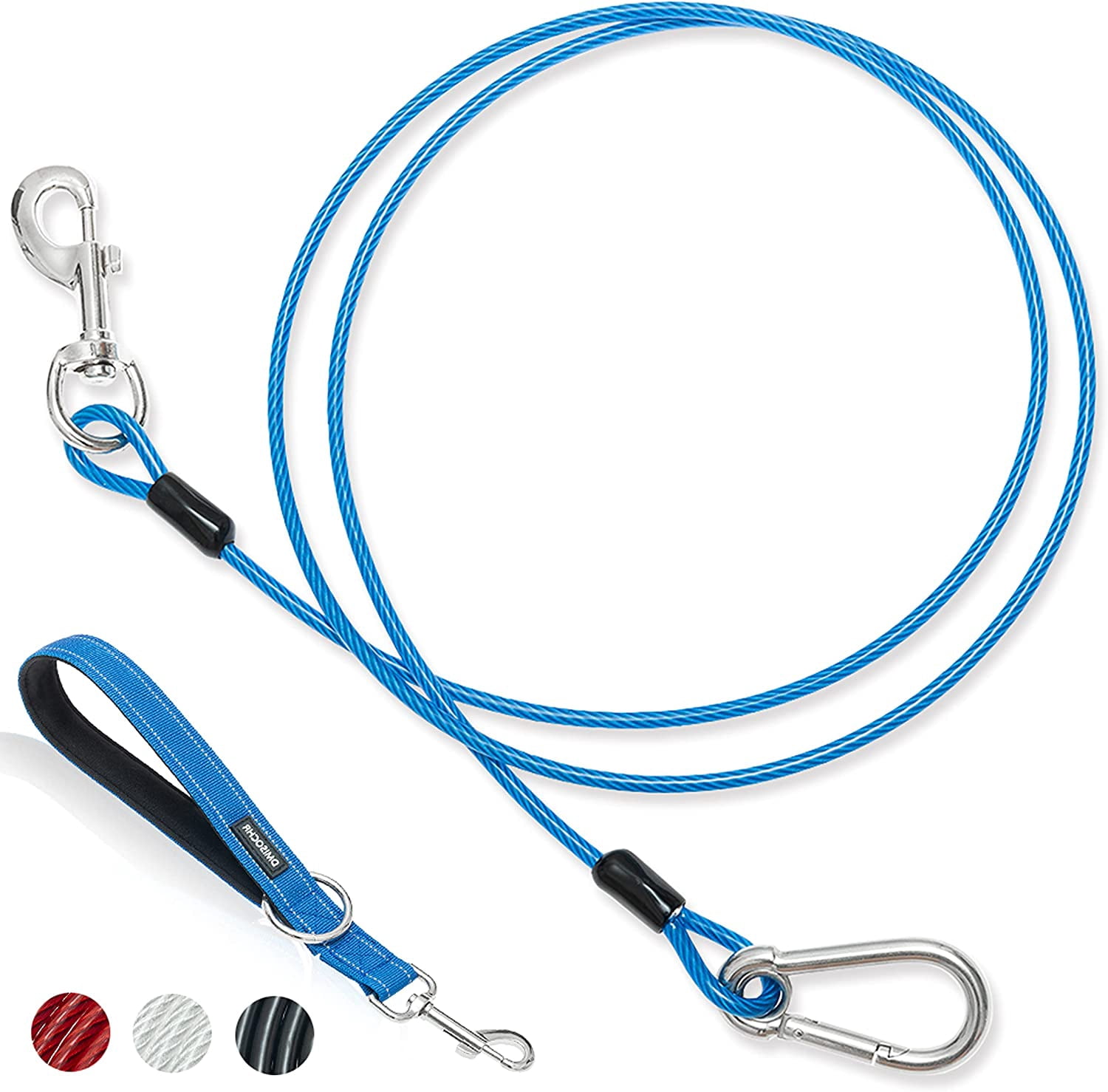 DMISOCHR 5 FT Dog Leash - Chew-Proof, Heavy Duty, Outdoor Pet Wire for ...