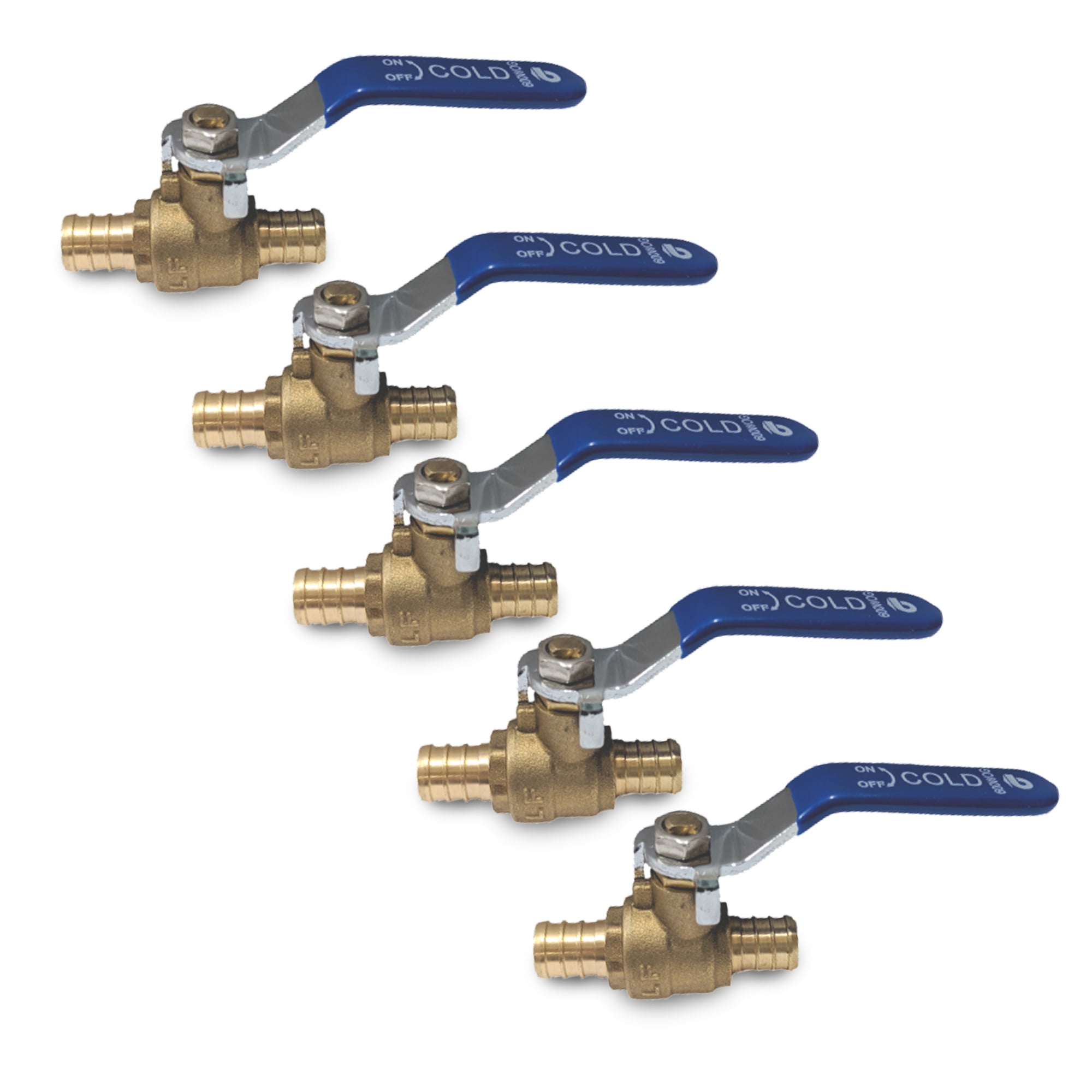 DMNI 1/2" PEX Brass Ball Valve Cold Crimp Shut-off Valves for PEX ...