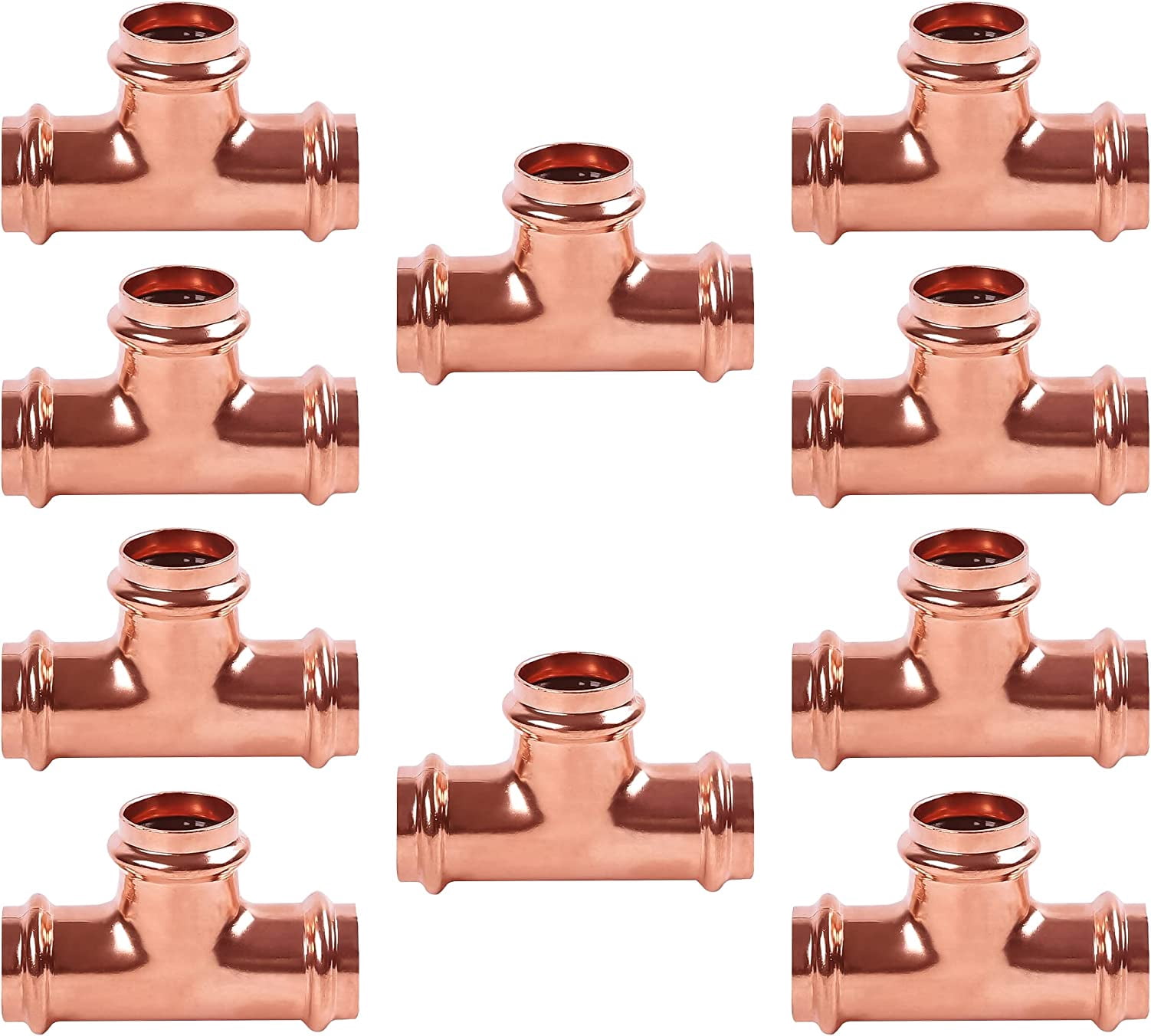 DMNI 1/2” ProPress Fitting Copper Press Tee - Copper 3 Way Equal Tee ...