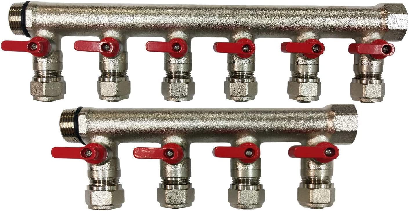 DMNI 10 Loop Port Ball Valve Brass - Pex Manifold - 3/4" NPT Thread ...