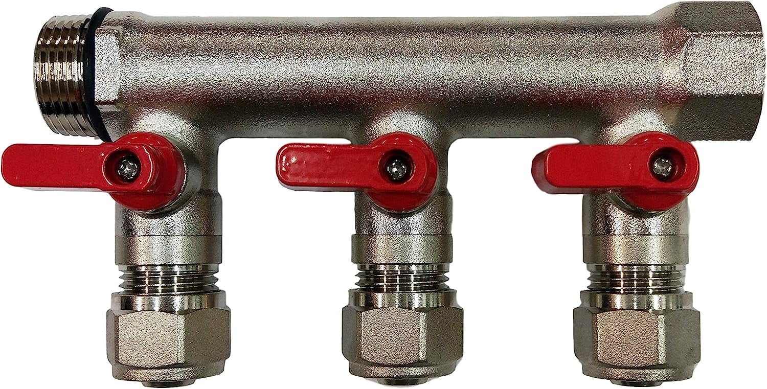 DMNI 3 Loop Port Ball Valve Brass - Pex Manifold - 3/4" NPT Thread ...