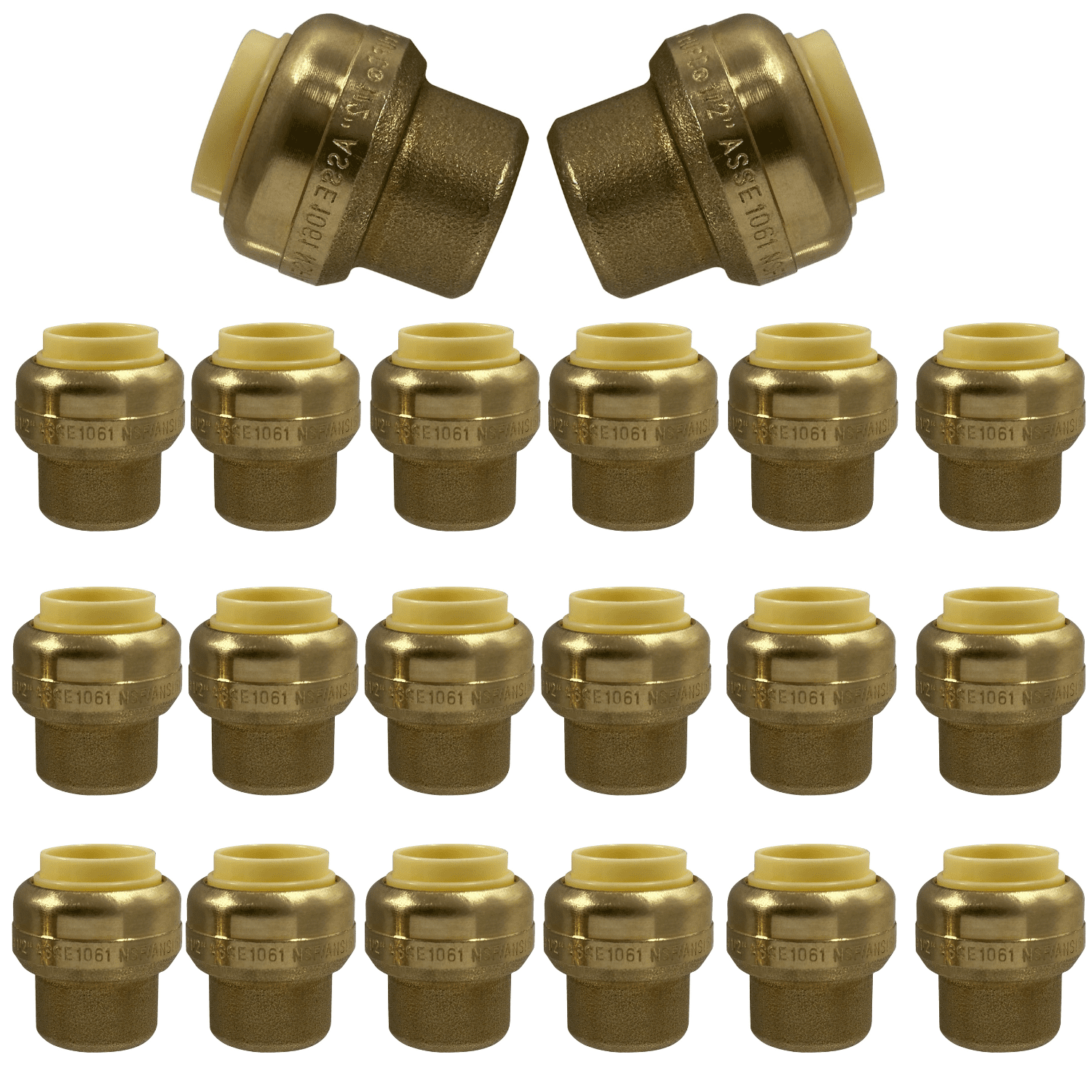 Fittings 1/2" Pushfit Straight Coupling - 1/2" x 1/2" PEX Brass Push ...