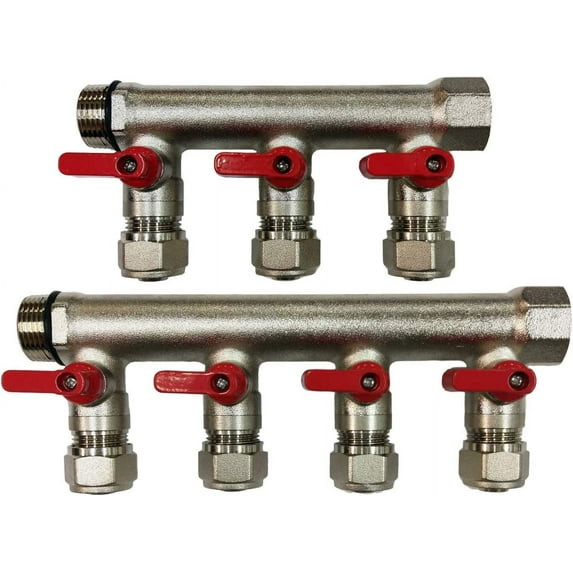 DMNI 7 Loop Port Ball Valve Brass - Pex Manifold - 3/4" NPT Thread ...