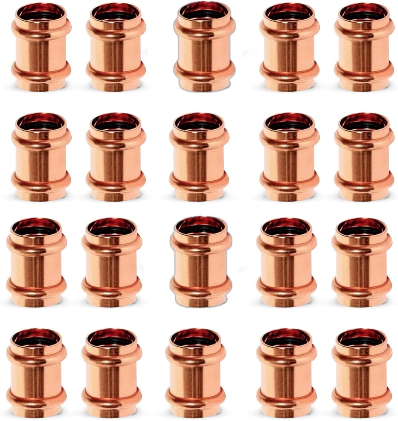 DMNI Propress Fitting Copper Coupling - Pack of 20 - 3/4” Zero Lead ...