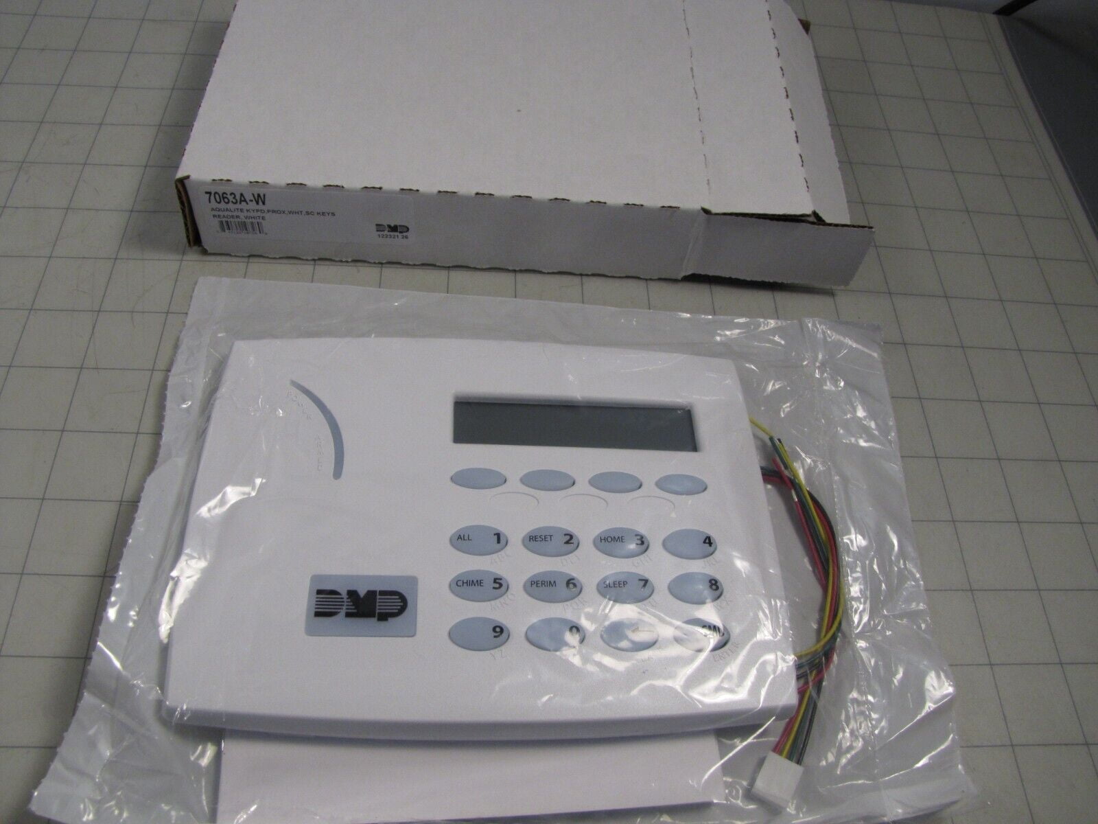 DMP 7063A-W Aqualite Series Keypad Blue LCD Proximity Short Cut Keys ...