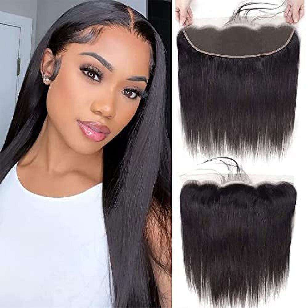 DMS 13X4 Lace Frontal Closure Human Hair Straight Transparent HD Lace ...