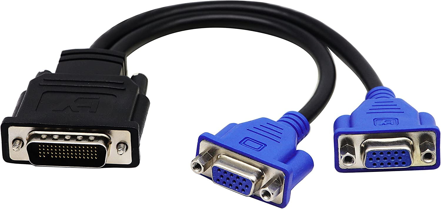 DMS-59 59-Pin Male to Dual VGA Female Y Splitter Video Card Adapter ...