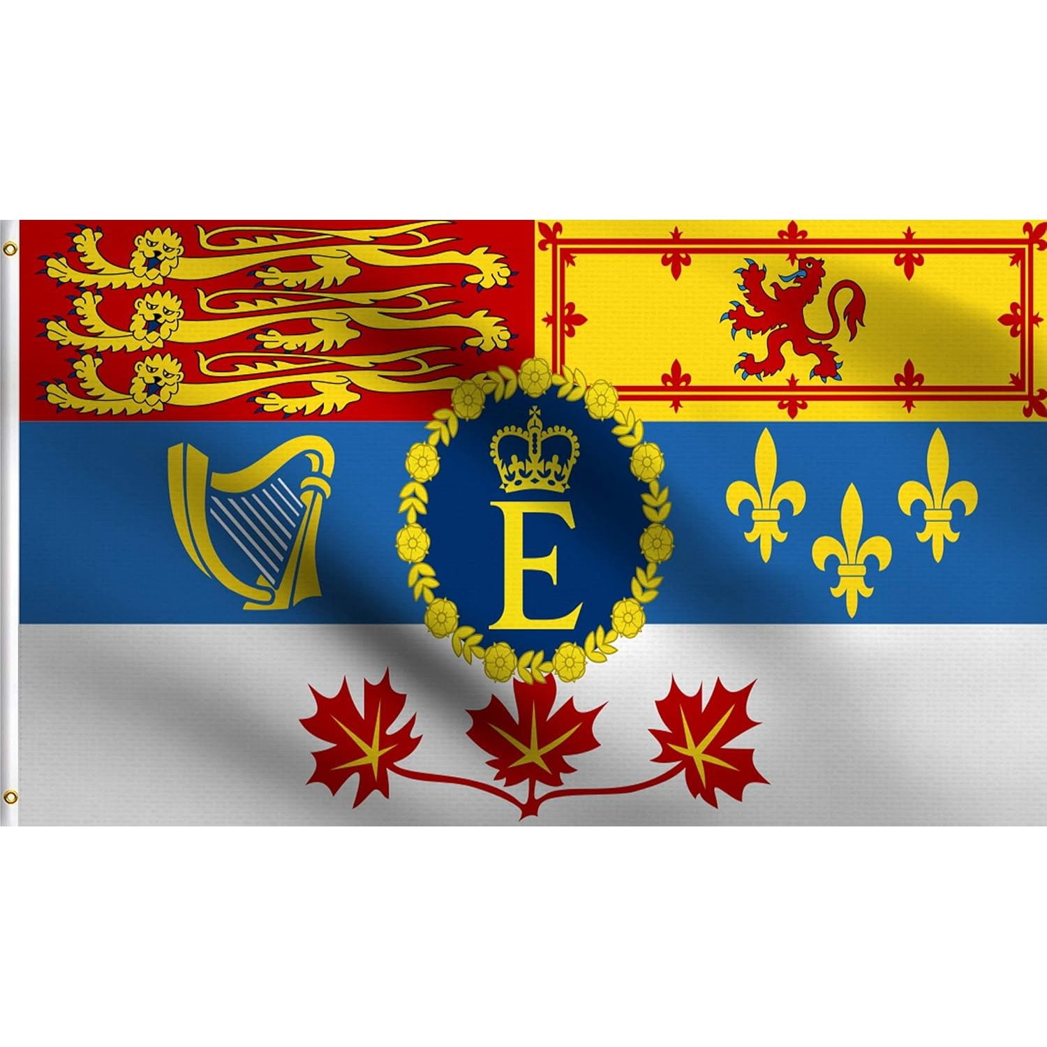 DMSE Canada Royal Standard The Queen's Personal Canadian Flag 3X5 Ft ...