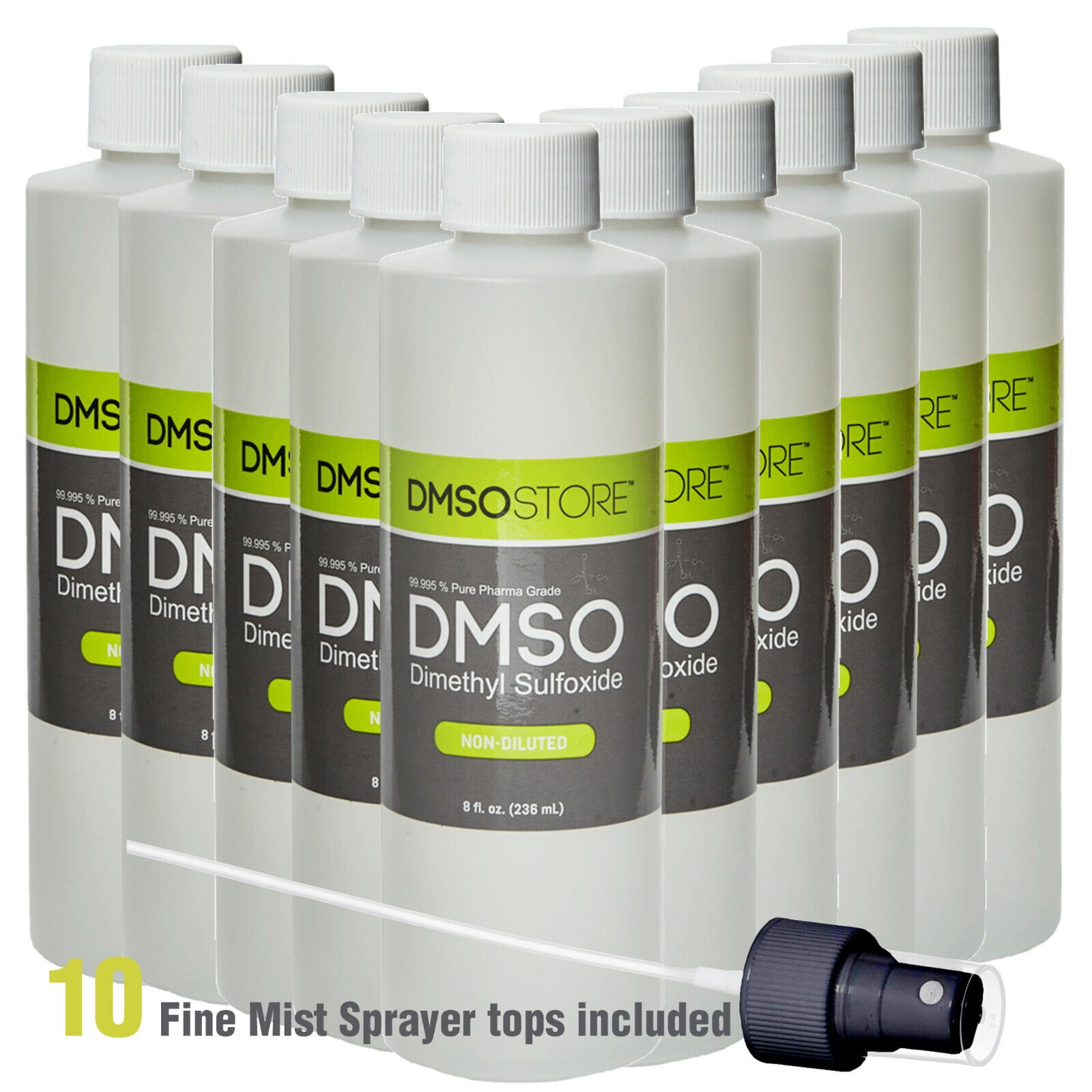 DMSO 8 oz. Bottle Non-diluted 99.995% Dimethyl Sulfoxide w/ Sprayer (10 ...