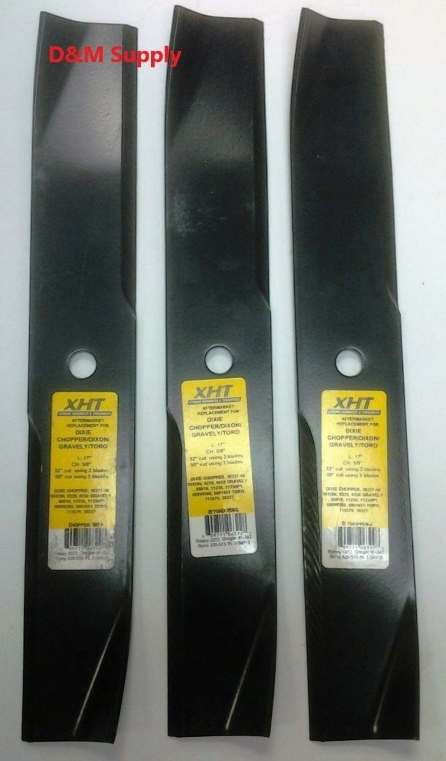 DMSP2907 Set of 3 to fit Simplicity 52" Lawn Mower blades 1756152AYP ...
