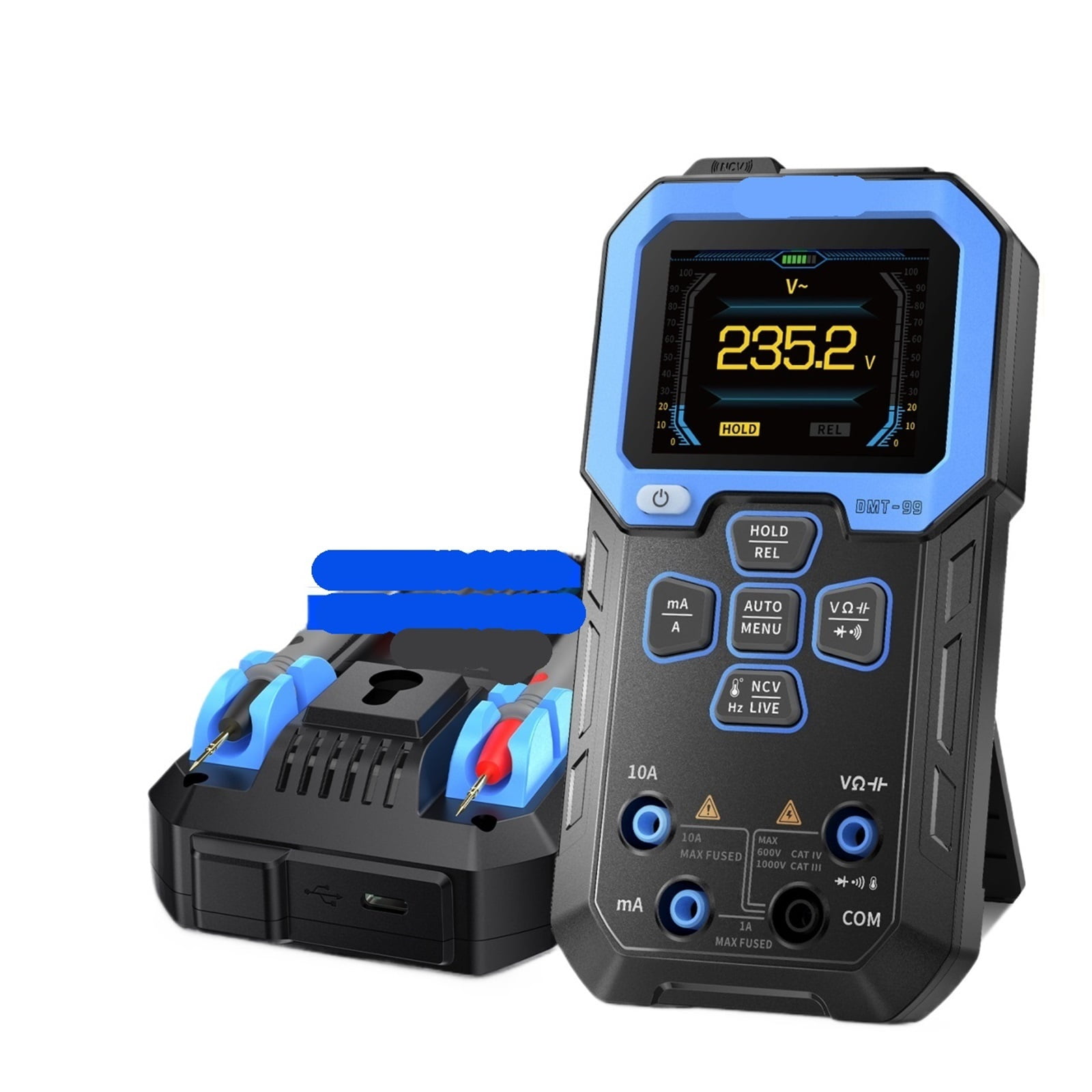 DMT-99 Digital Multimeter - 9999 Counts, 1000V/10A, True RMS, Auto ...