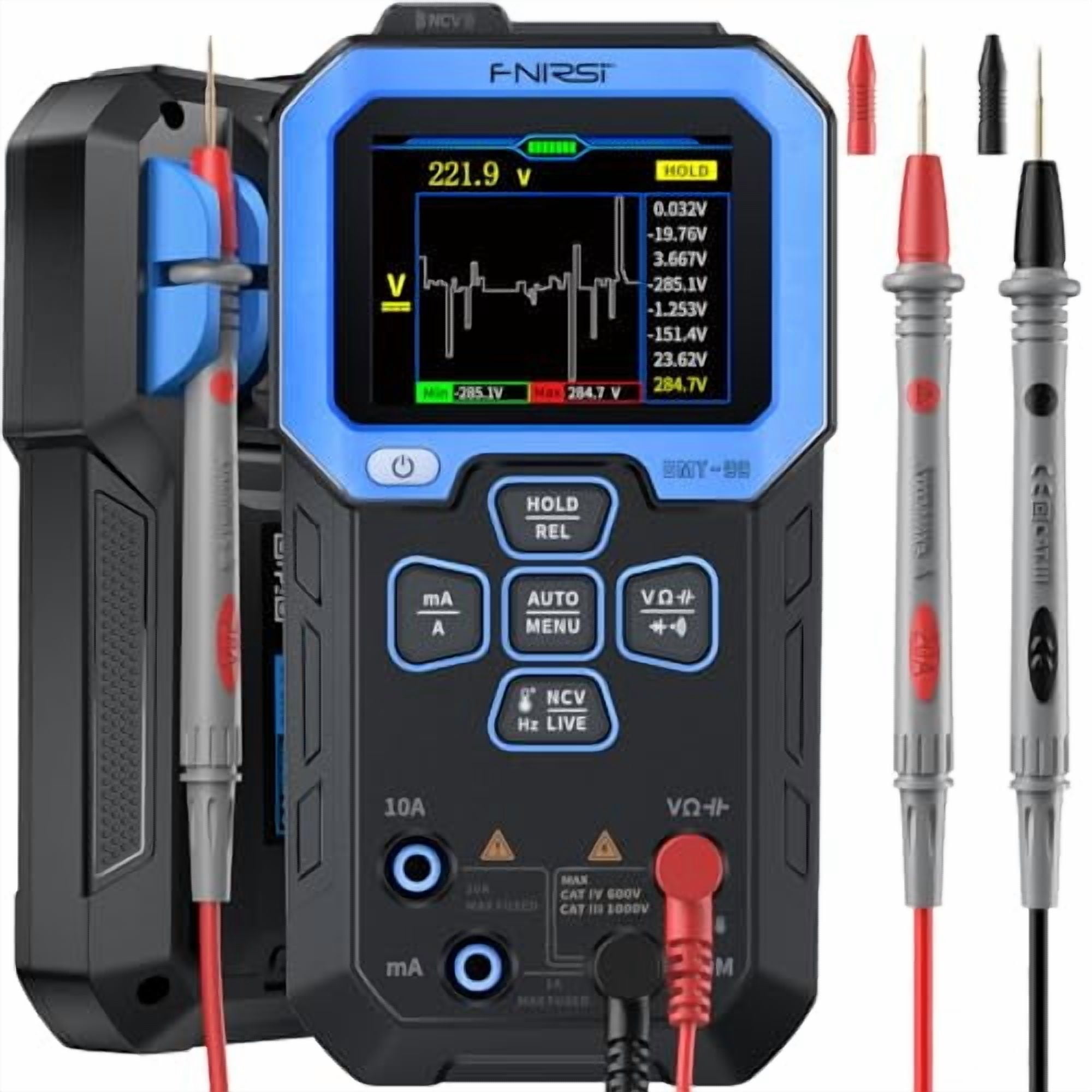 DMT-99 Digital Multimeter 9999 Counts TRMS, Rechargeable Auto-Ranging ...