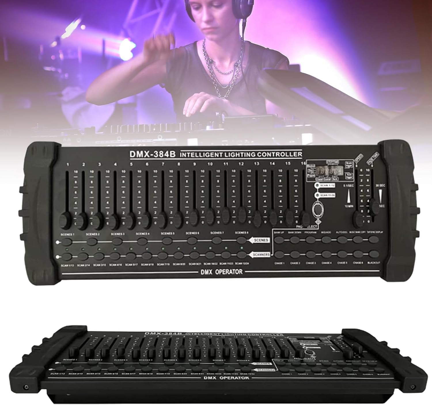 DMX 384B Console, DMX 512 Lighting Intelligent Controller, with LED ...