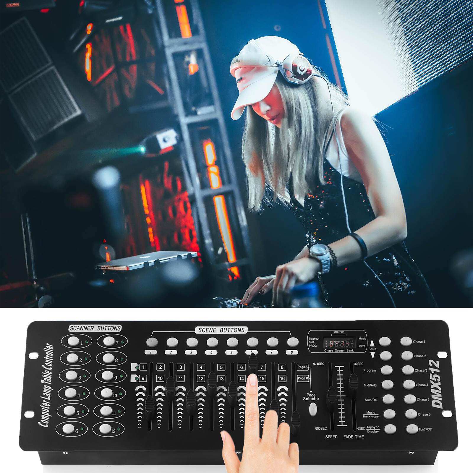 Numark Beginners Party Mix II - DJ Controller Set with Built-In Lights ...