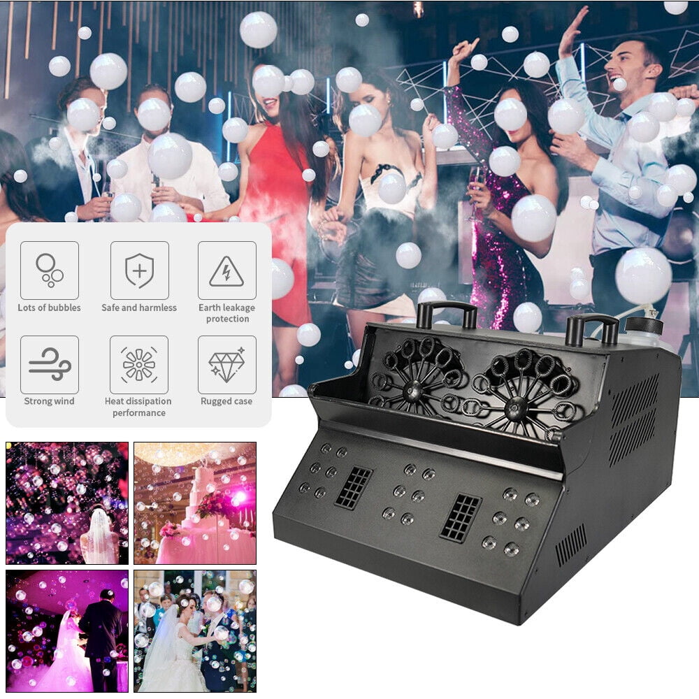 DMX Smoke Fog Bubble Machine RGB LED Light Bubble Blower Stage DJ ...