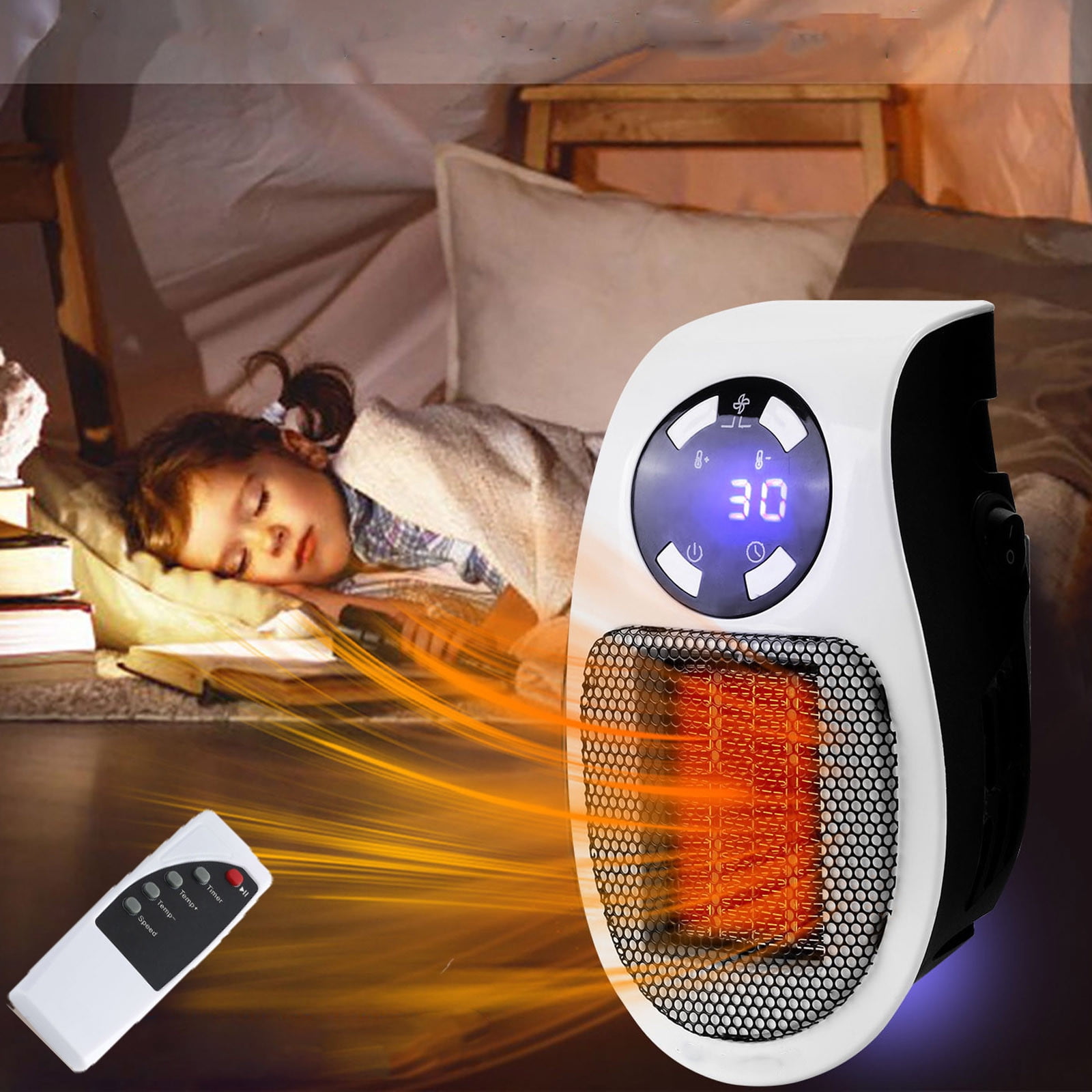 DMZing 4Pcs 500W Plug in Heater, Space Heater, Indoor Electric Heaters ...