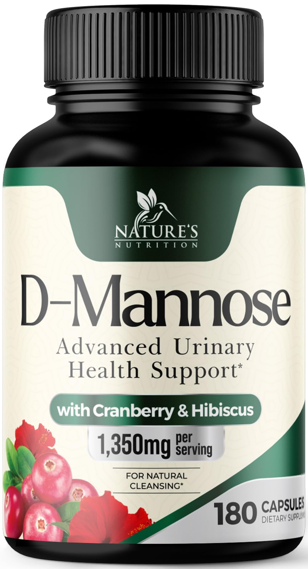 D-Mannose Pills with Cranberry Extract 1350mg, Fast-Acting Urinary ...