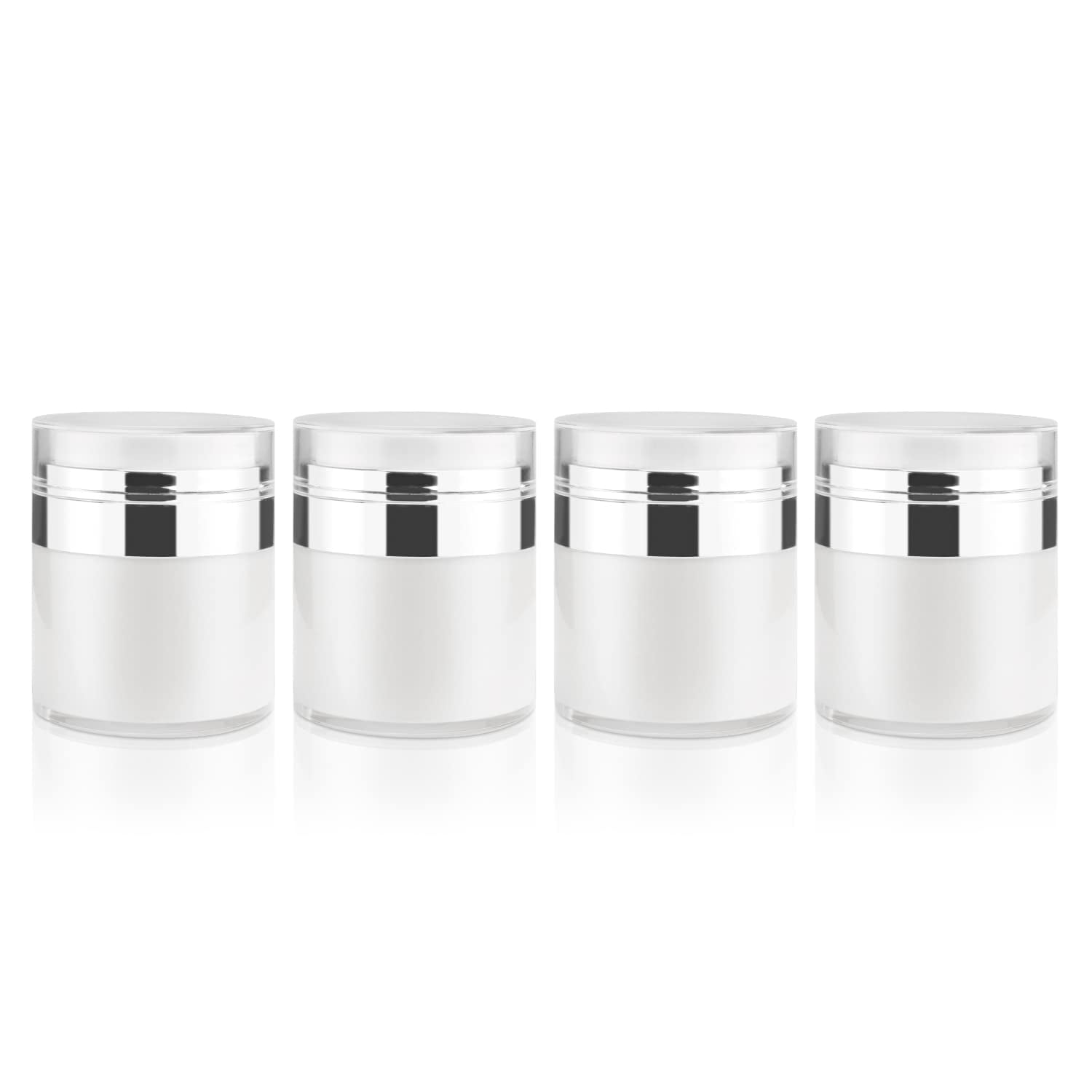 DMuuuDM 4 Pack 1 Oz/30ml Airless Pump Jar,Empty Acrylic Vacuum Cosmetic ...