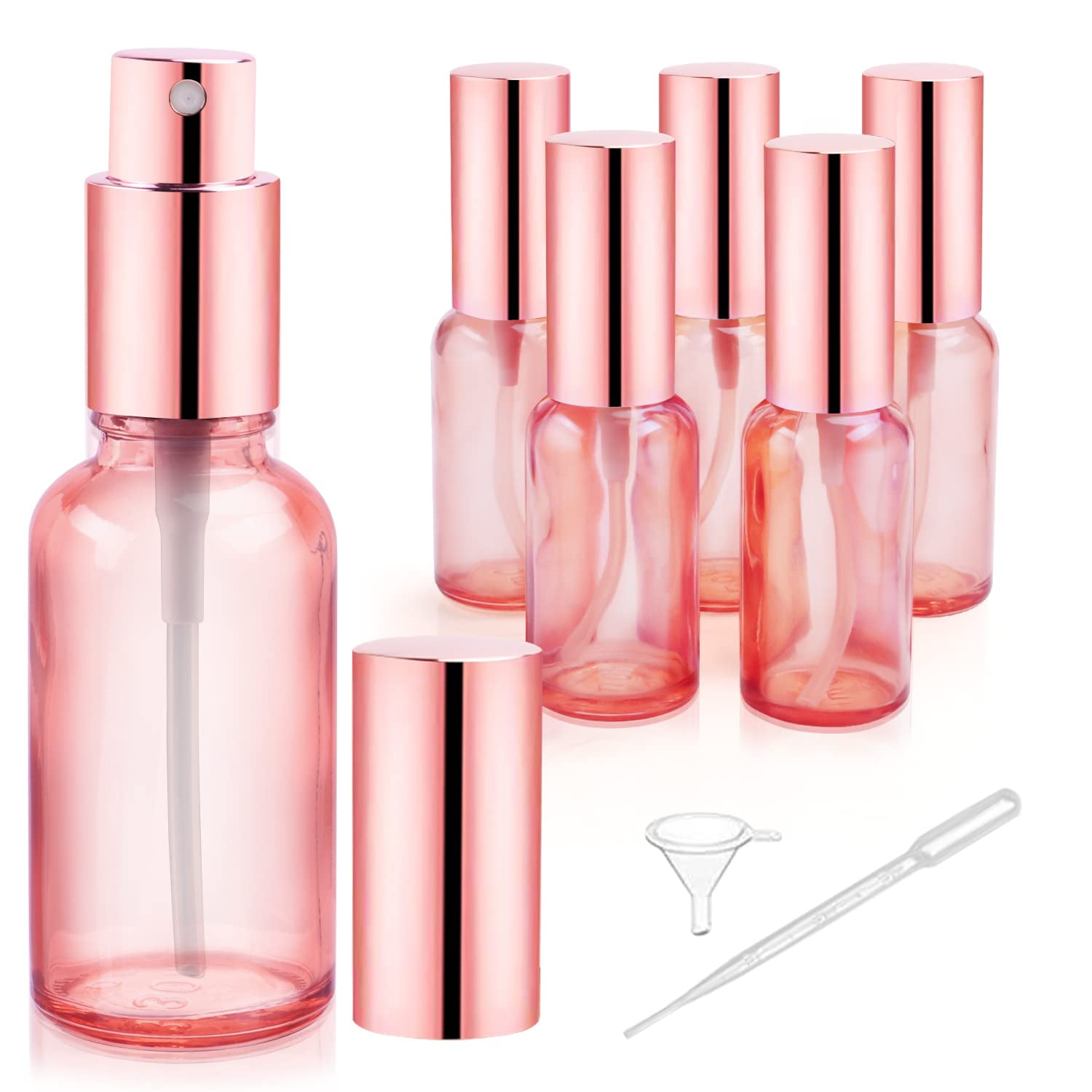 DMuuuDM 6 Pack 1 Oz Pink Glass Spray Bottles,Empty Perfume Fine Mist ...