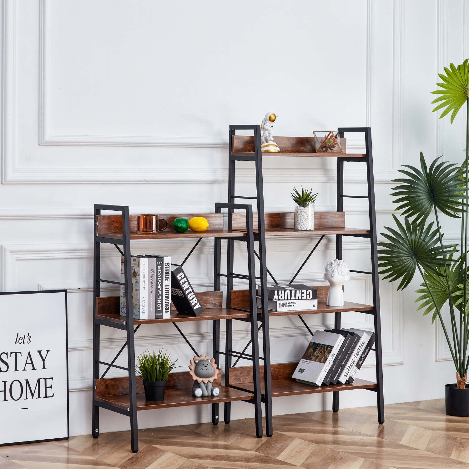 DN 3&4 LAYER DISPLAY BOOKSHELF H LADDER SHELF STORAGE SHELVES RACK ...