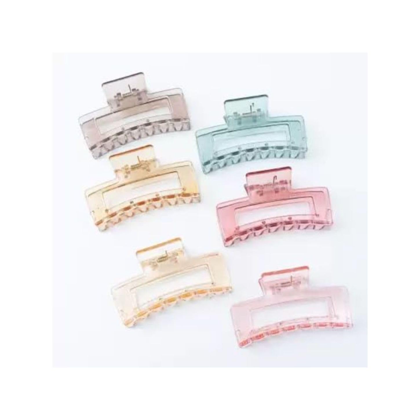 DN Creation Plastic Rectangle Hair Claw Matte Solid Color NonSlip Catch ...