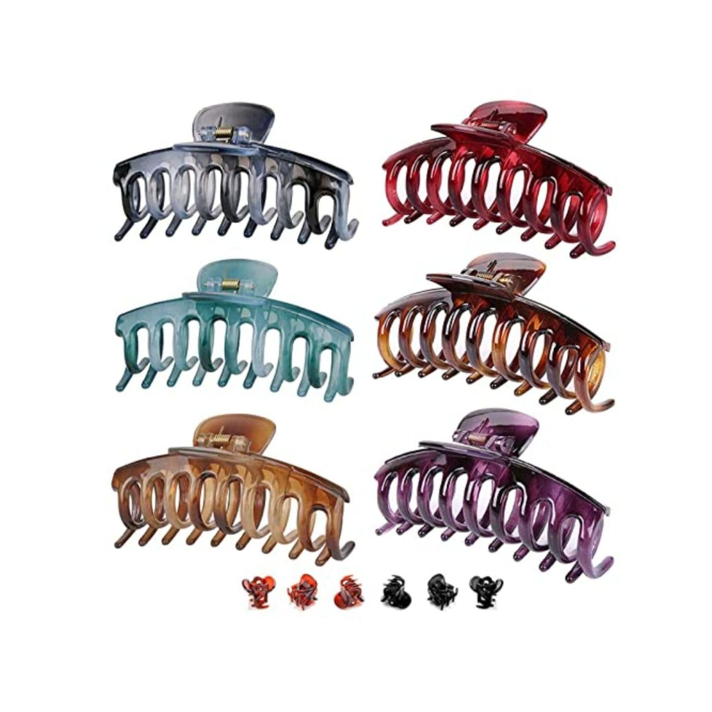 DN Creation Plastic Rectangle Hair Claw Matte Solid Color NonSlip Catch Hair Clutcher Hair ...