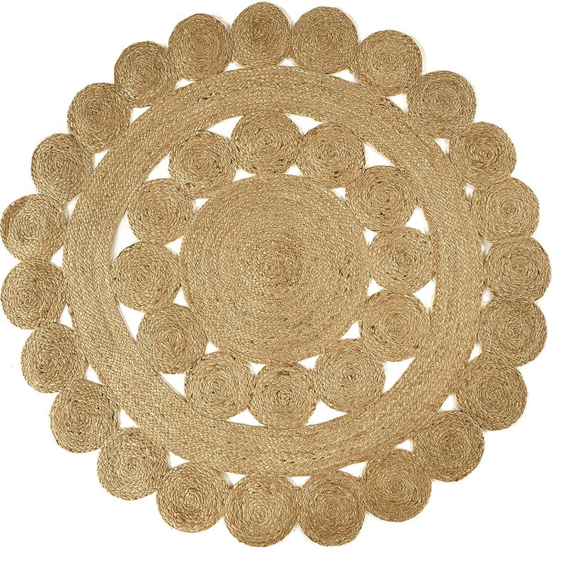 DN HANDICRAFT Boho Rugs For Living Room Round Jute Area Rug Handmade ...