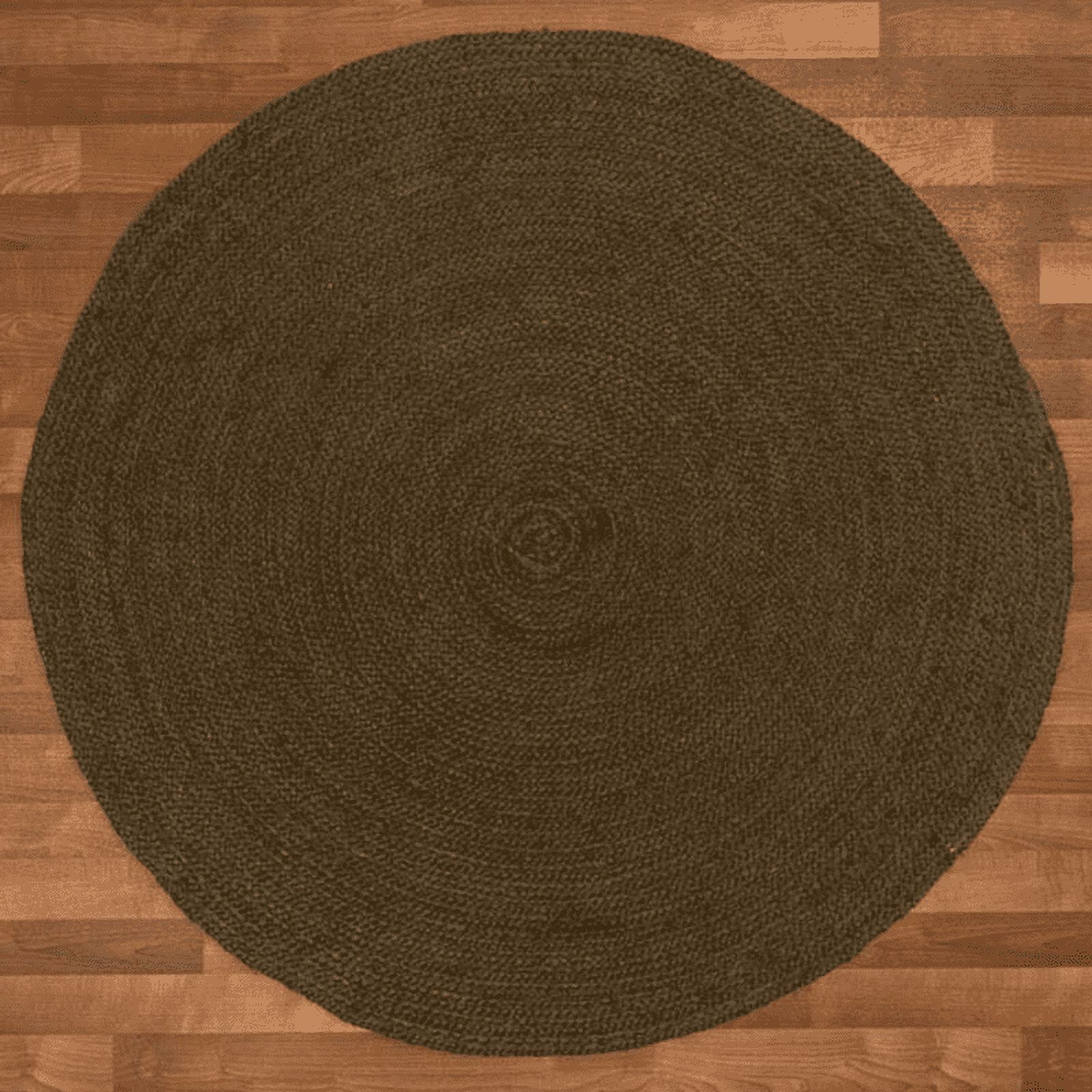 DN HANDICRAFT Brown Hand Braided Round Jute Area Rug Handmade Carpet ...