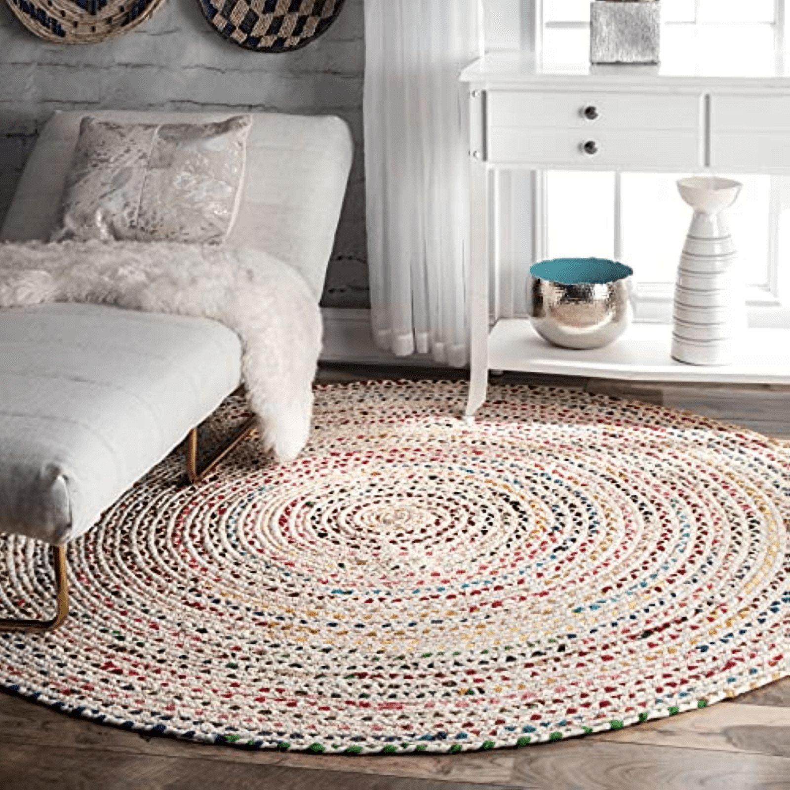 DN HANDICRAFT Eco-Friendly Hand Braided Cotton Area Rug Bohemian ...