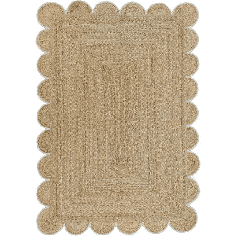 DN HANDICRAFT Eco Friendly Living Room Rug Beige with White Border ...
