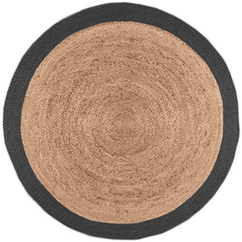 DN HANDICRAFT Elegant Beige with Black Border Woven Rug Hand Braided ...