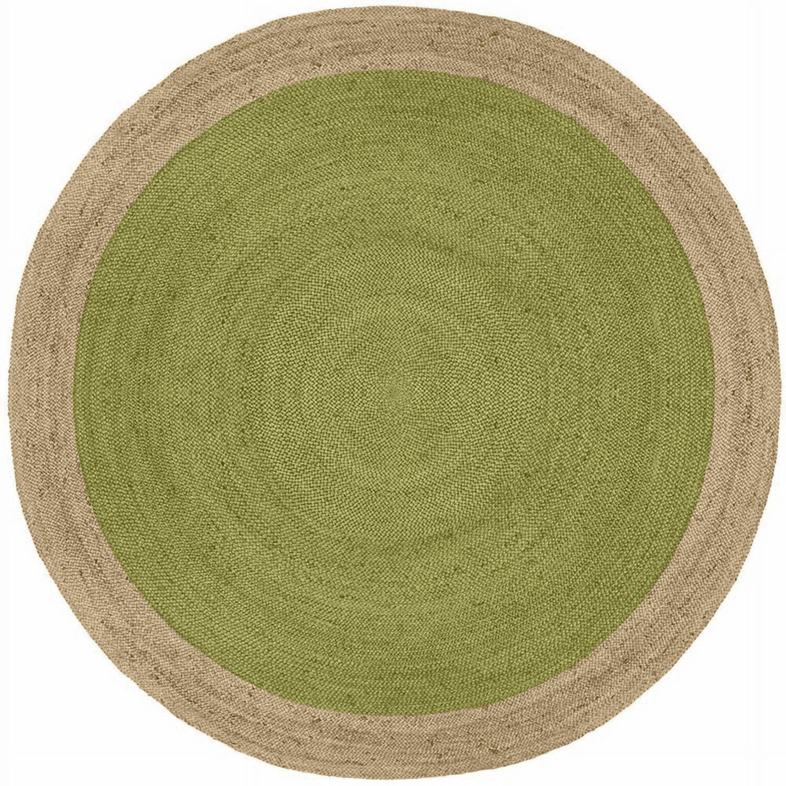 DN HANDICRAFT Green with Beige Border Reversible Indian Braided Floor ...