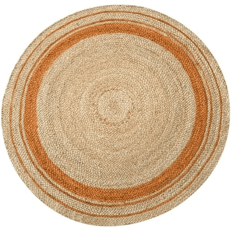 DN HANDICRAFT Handmade Indian Jute Carpet Round Beige Area Rug ...