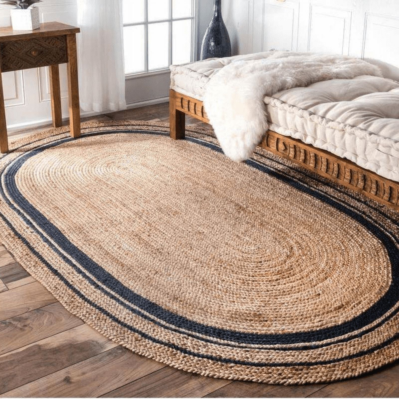 DN HANDICRAFT Handmade Jute Area Rug Braided Modern Carpet for Hall ...