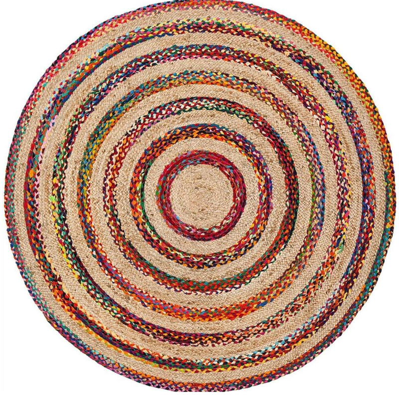 DN HANDICRAFT Indian Natural Handmade Round Jute Rug Home Decor Unique ...