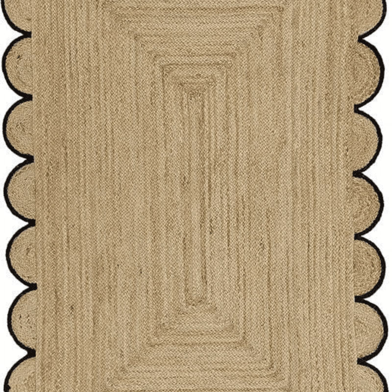 DN HANDICRAFT Jute Area Rug Beautiful Indian Beige with Black Border ...