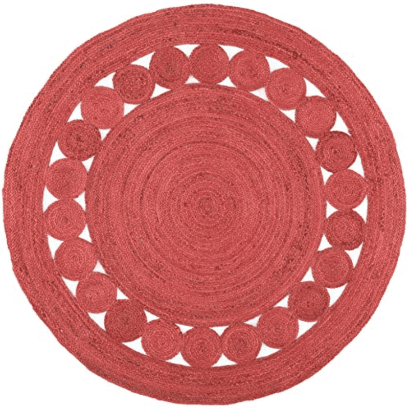 DN HANDICRAFT Natural Boho Rug Fiber Round Handmade Eco-Friendly Boho ...
