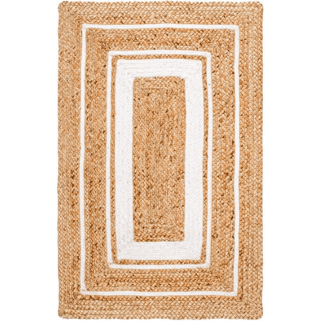 DN HANDICRAFT Natural Jute Hand Braided Eco-Friendly White Border ...