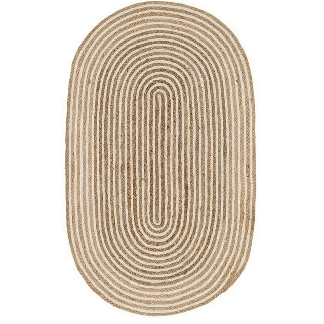 DN HANDICRAFT Natural Jute Reversible Oval Area Rug Living Modern ...
